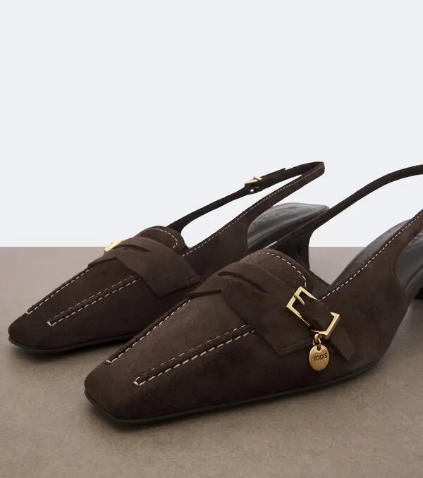 TOD'S Suede Slingback Pumps