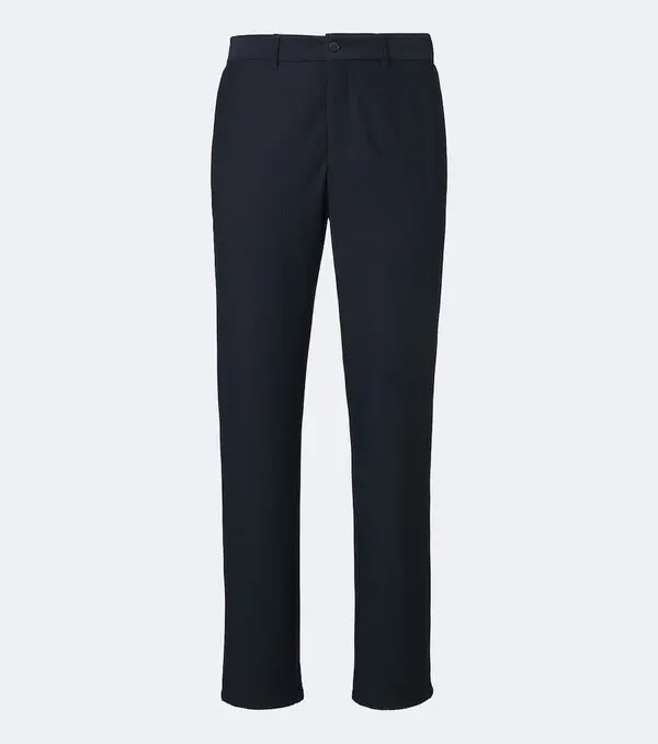 Giorgio Armani Waffle-knit Straight Pants - Blue