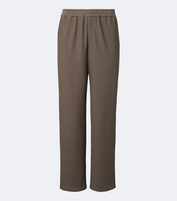 Giorgio Armani Waffle-knit Straight Pants - Grey