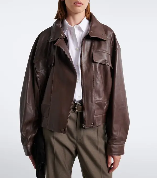 Nour Hammour Quincy Leather Blouson Jacket