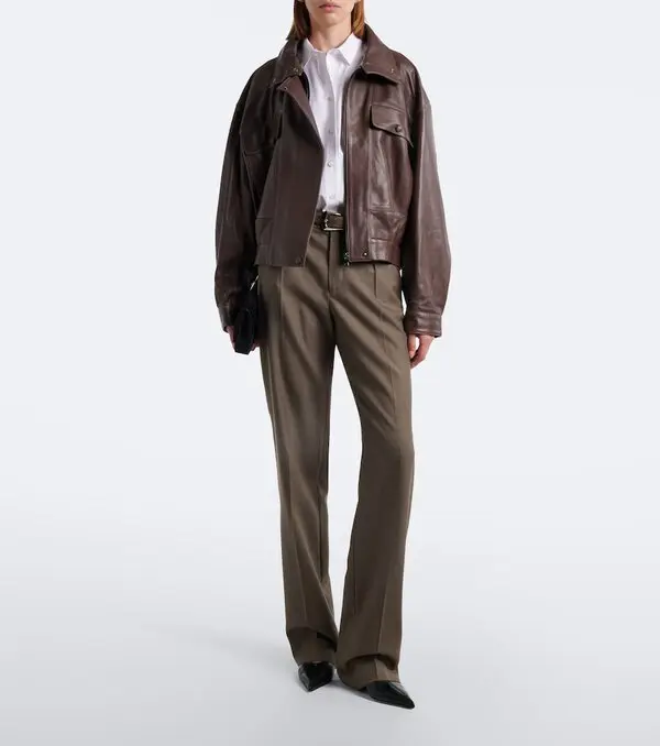 Nour Hammour Quincy Leather Blouson Jacket