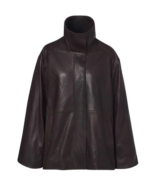 Nour Hammour Lowen Leather Jacket - Brown