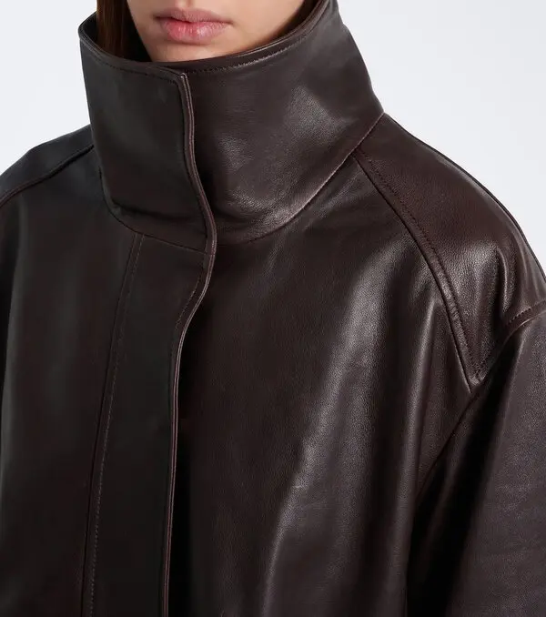 Nour Hammour Lowen Leather Jacket - Brown