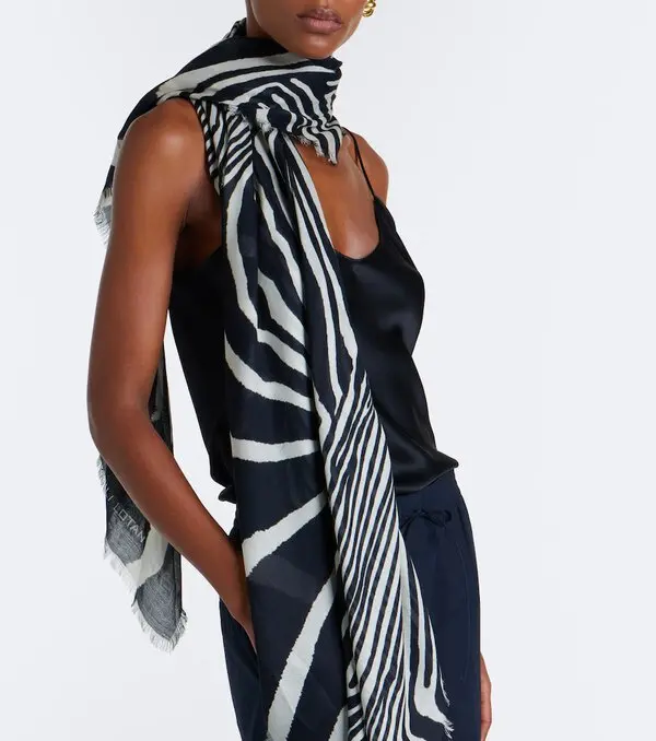 NILI LOTAN Zebra-print Scarf
