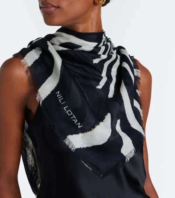 NILI LOTAN Zebra-print Scarf