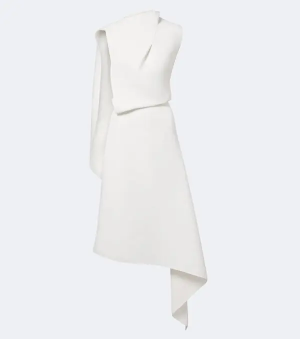 Maticevski Asymmetric Draped Midi Dress - White