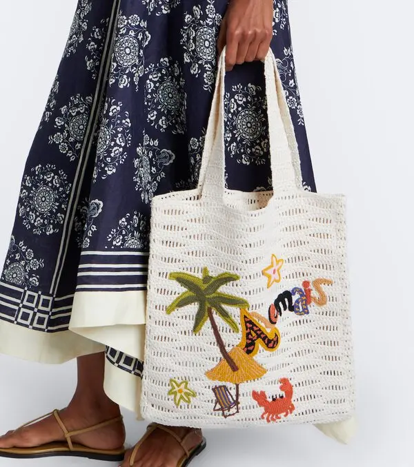 ALEMAIS Island Cove Crochet Tote Bag - White
