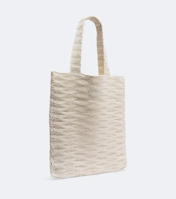 ALEMAIS Island Cove Crochet Tote Bag - White