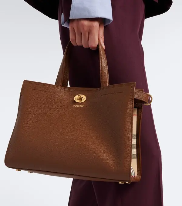 Burberry Cotswolds Check Small Leather Tote Bag