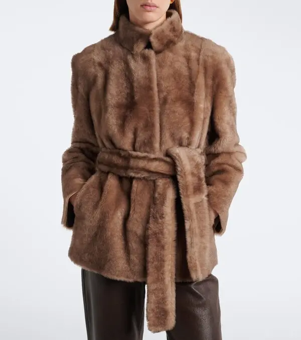 Nour Hammour Elsa Shearling Jacket - Brown