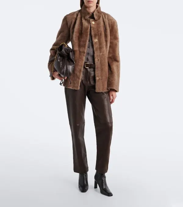 Nour Hammour Elsa Shearling Jacket - Brown
