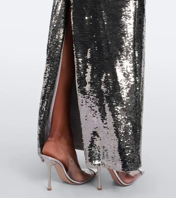 Monique Lhuillier Floral-appliqué Sequined Bustier Gown