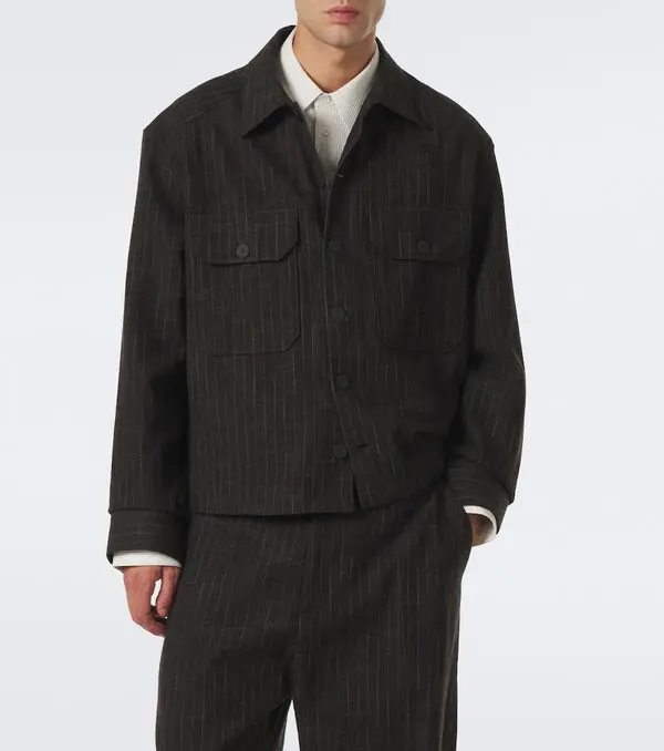 Studio Nicholson Kelver Striped Cotton And Wool-blend Jacket