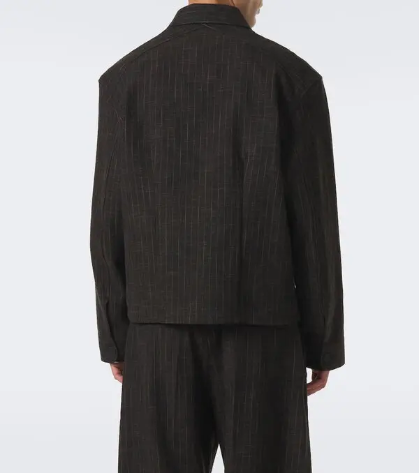 Studio Nicholson Kelver Striped Cotton And Wool-blend Jacket