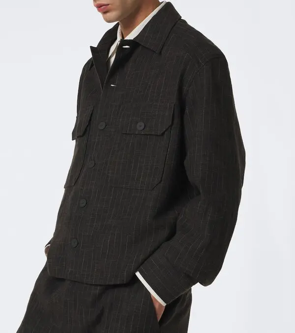 Studio Nicholson Kelver Striped Cotton And Wool-blend Jacket