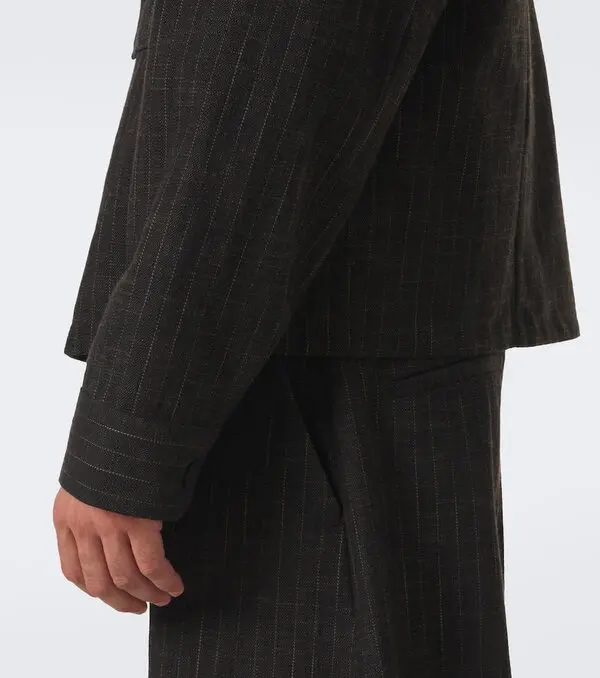 Studio Nicholson Kelver Striped Cotton And Wool-blend Jacket