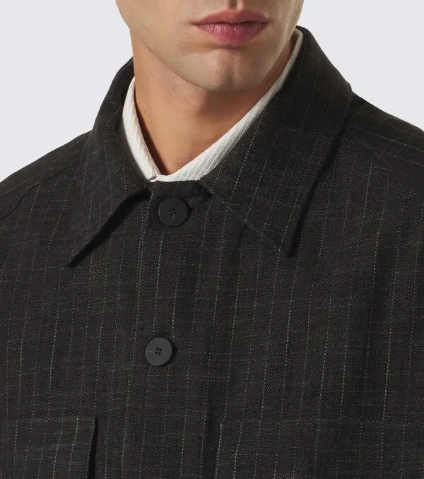 Studio Nicholson Kelver Striped Cotton And Wool-blend Jacket