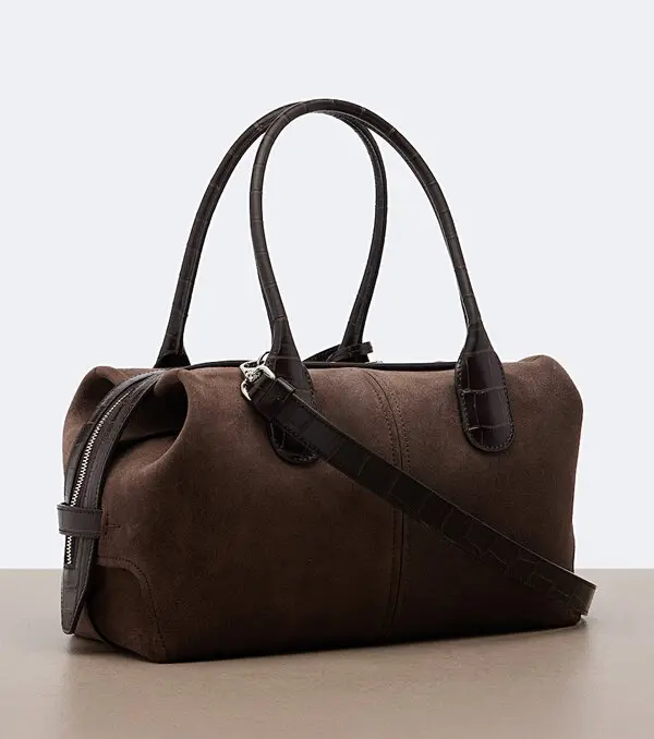 TOD'S Bauletto Small Suede Tote Bag