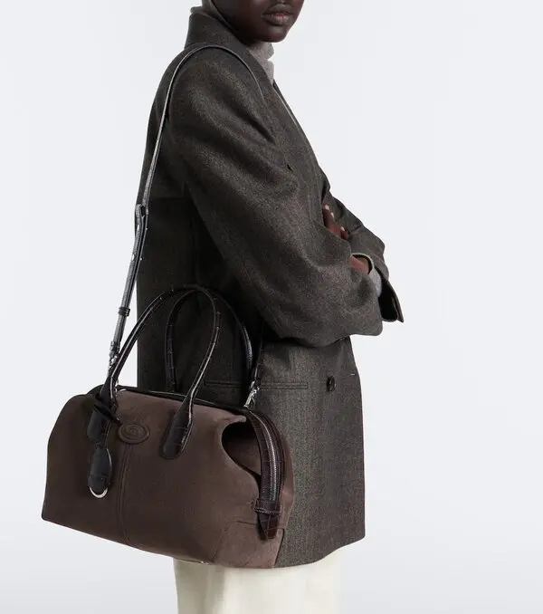 TOD'S Bauletto Small Suede Tote Bag