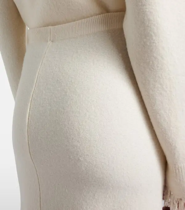 Bottega Veneta Fringed Wool Midi Skirt