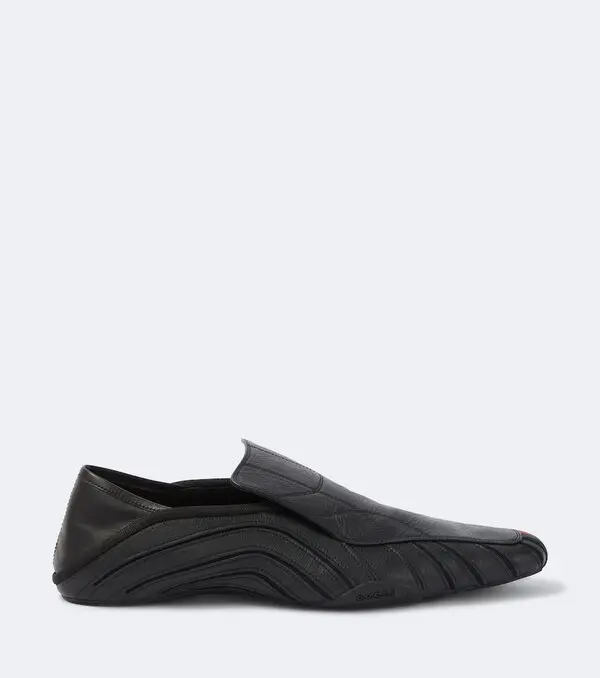 Gucci Mesh-trimmed Leather Loafers
