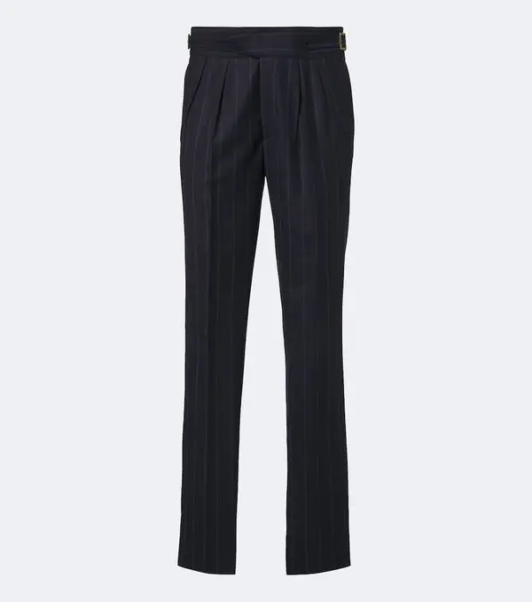 Rubinacci Striped Virgin Wool Straight-leg Trousers