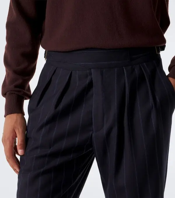 Rubinacci Striped Virgin Wool Straight-leg Trousers