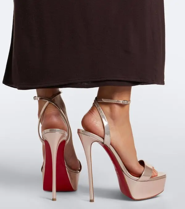 CHRISTIAN LOUBOUTIN Loubi Queen Alta Leather Platform Sandals