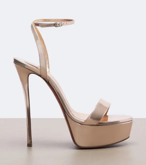 CHRISTIAN LOUBOUTIN Loubi Queen Alta Leather Platform Sandals