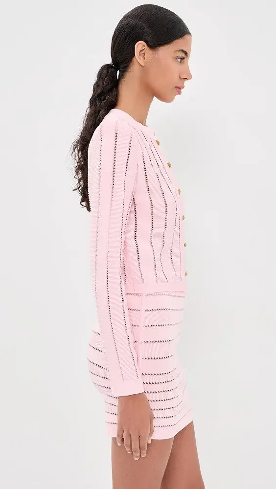 Balmain Buttoned Flechage Knit Cardigan