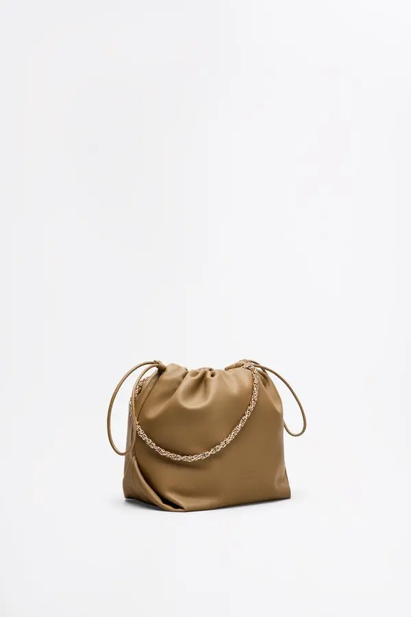 Scanlan Theodore The Leather Drawstring Bag - Sandstone