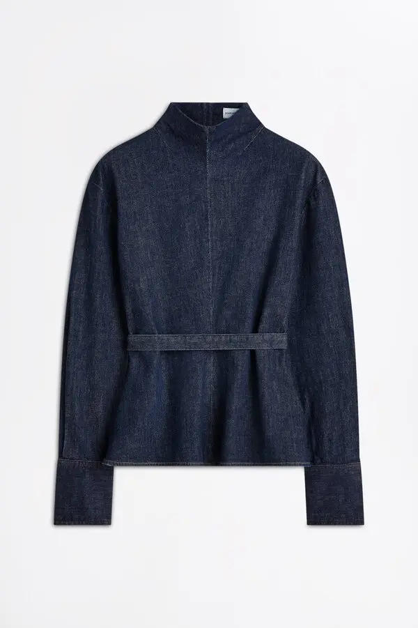 Scanlan Theodore Denim Funnel Neck Top - Indigo.b