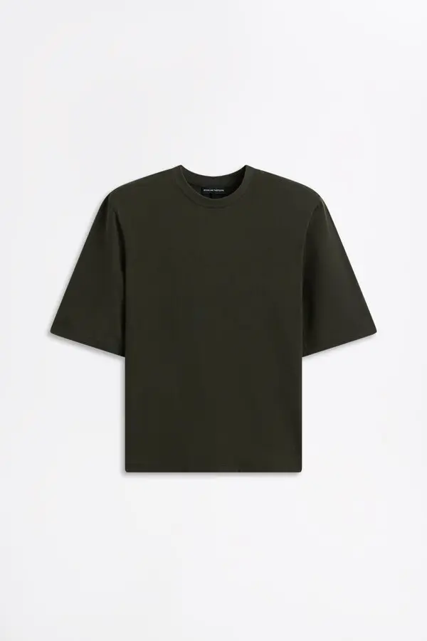 Scanlan Theodore Mercerised Oversize Shoulder Pad Tee - Army