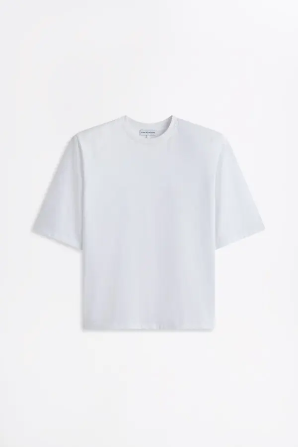 Scanlan Theodore Mercerised Oversize Shoulder Pad Tee - White