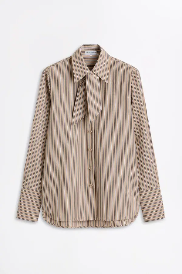 Scanlan Theodore Stripe Cravat Shirt - Camel