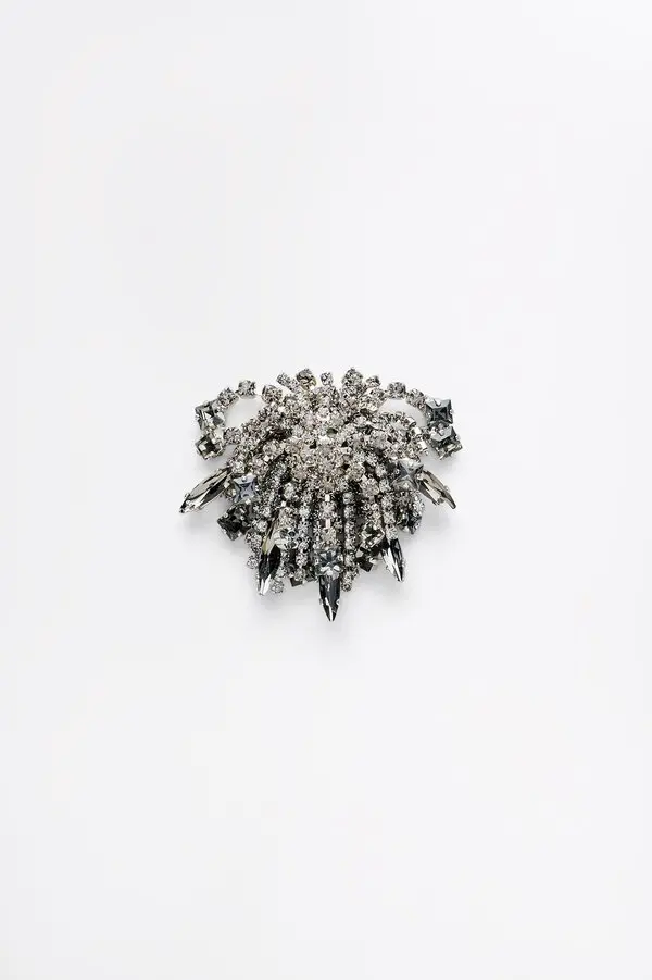 Scanlan Theodore Crystal Cascade Brooch - Black.diamond