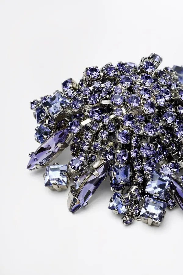 Scanlan Theodore Crystal Cascade Brooch - Violet