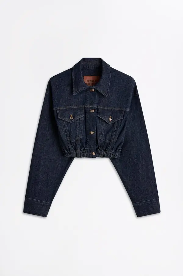 Scanlan Theodore Denim Soft Waist Crop Jacket - Indigo.b