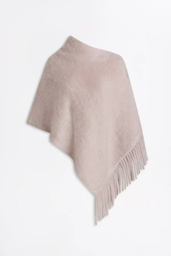 Scanlan Theodore Us Brushed Fringed Cape - Mink