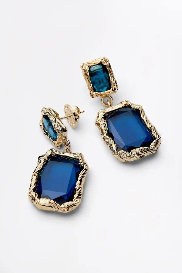 Scanlan Theodore Italian Crystal Drop Earrings - Sapphire