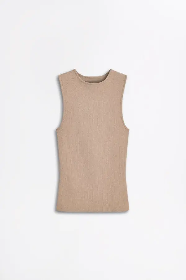 Scanlan Theodore Crepe Knit Crew Neck Singlet - Oat