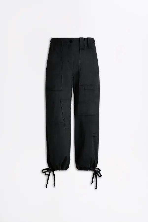 Scanlan Theodore Faux-suede Crop Cargo Trousers - Black