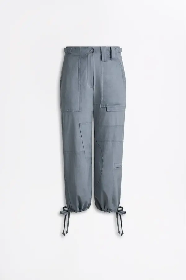 Scanlan Theodore Faux-suede Crop Cargo Trousers - Denim