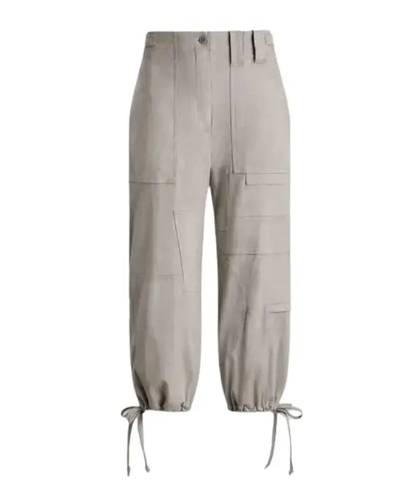 Scanlan Theodore Faux-suede Crop Cargo Trousers - Stone