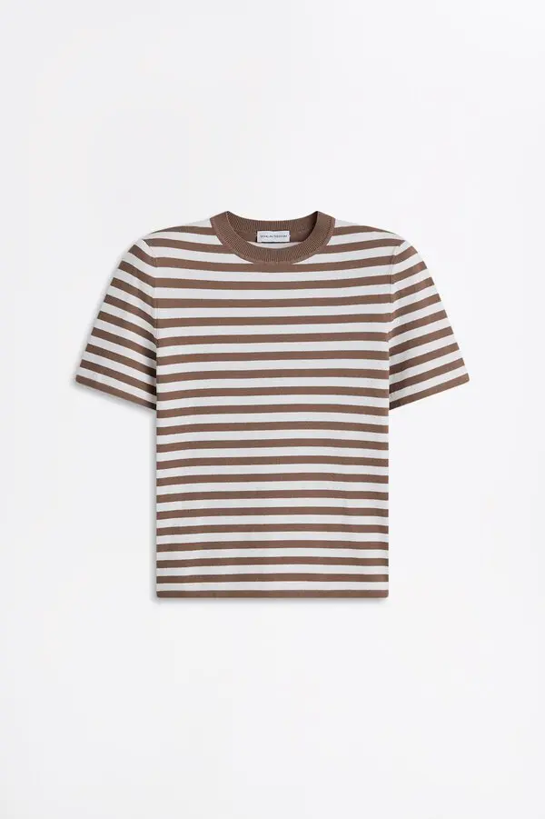 Scanlan Theodore Crepe Knit Stripe T-shirt