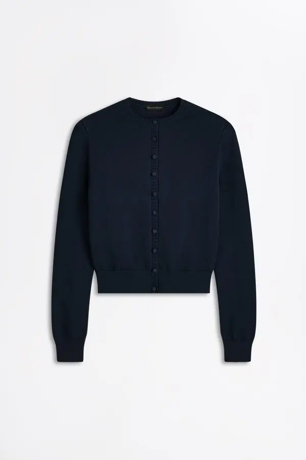 Scanlan Theodore Crepe Knit Cardigan - Navy