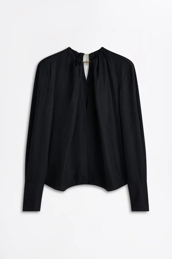 Scanlan Theodore Silk Jacquard Gold Trim Blouse