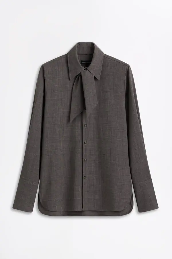 Scanlan Theodore Plaid Cravat Shirt - Truffle