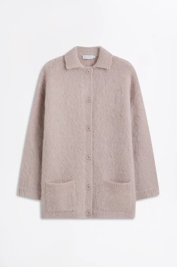 Scanlan Theodore Brushed Mohair Oversized Cardigan - Mink