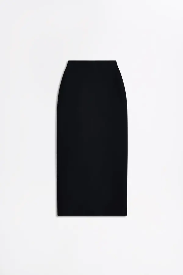 Scanlan Theodore Crepe Knit Pencil Long Skirt - Black